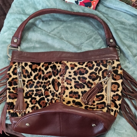 b. makowsky | Bags | Leopard Print And Brown Leather Womens Bag | Poshmark